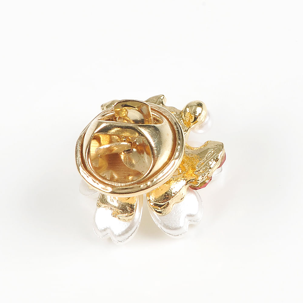 Brosa martisor floare alba cu fluture